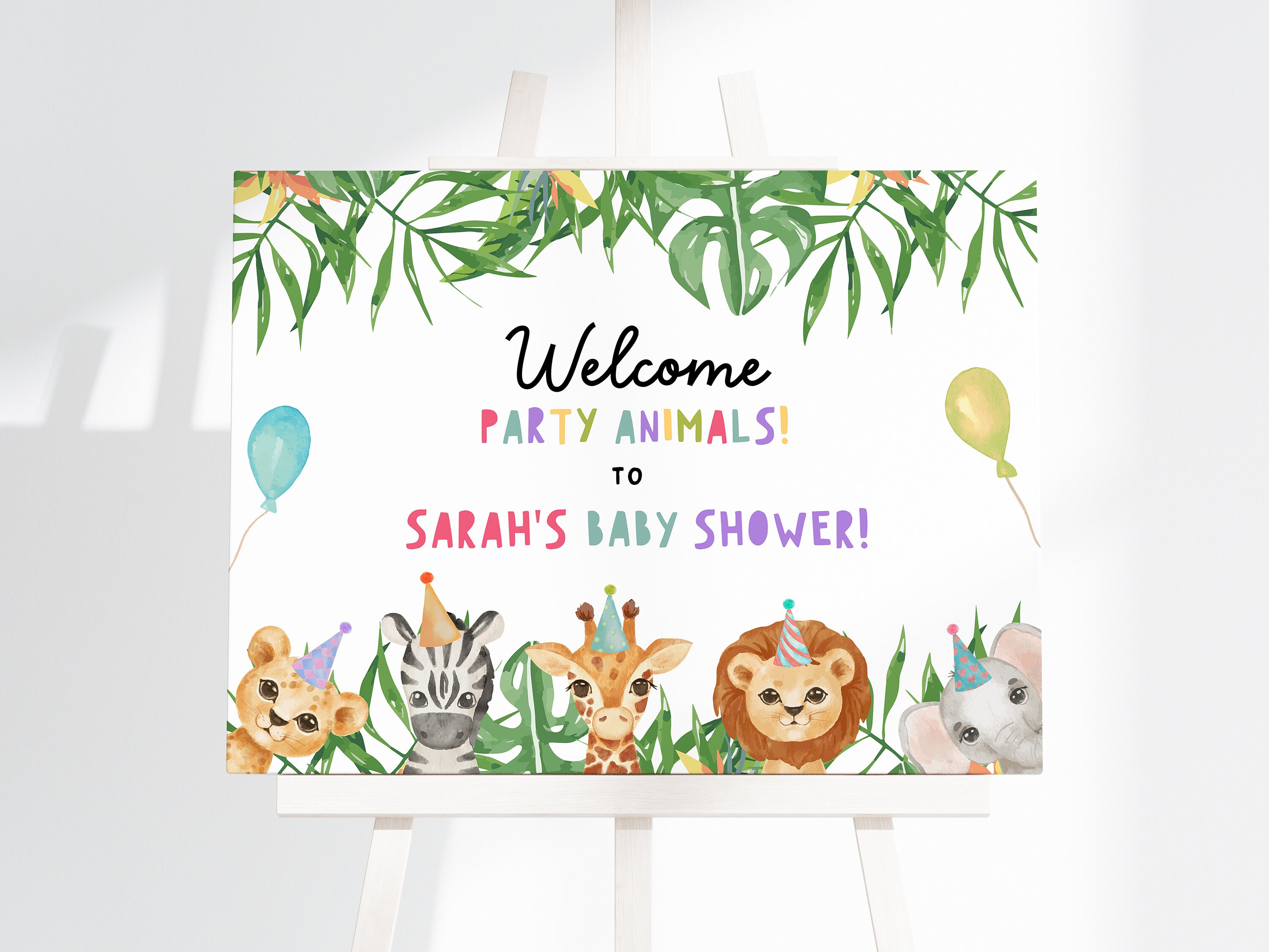 Safari Baby Shower Welcome Sign Template, Baby Shower Sign, Jungle ...