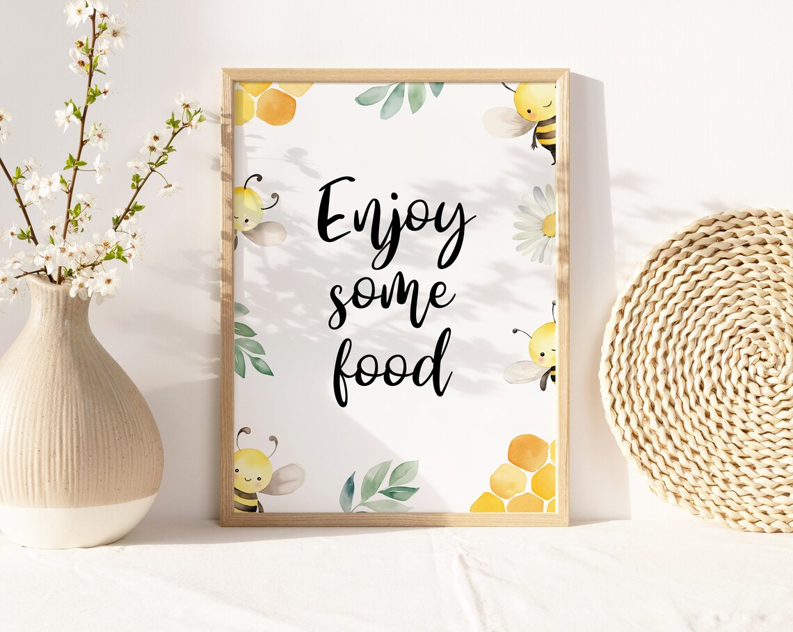 Enjoy Some Food Sign, Editable Template Printable Instant Download ...