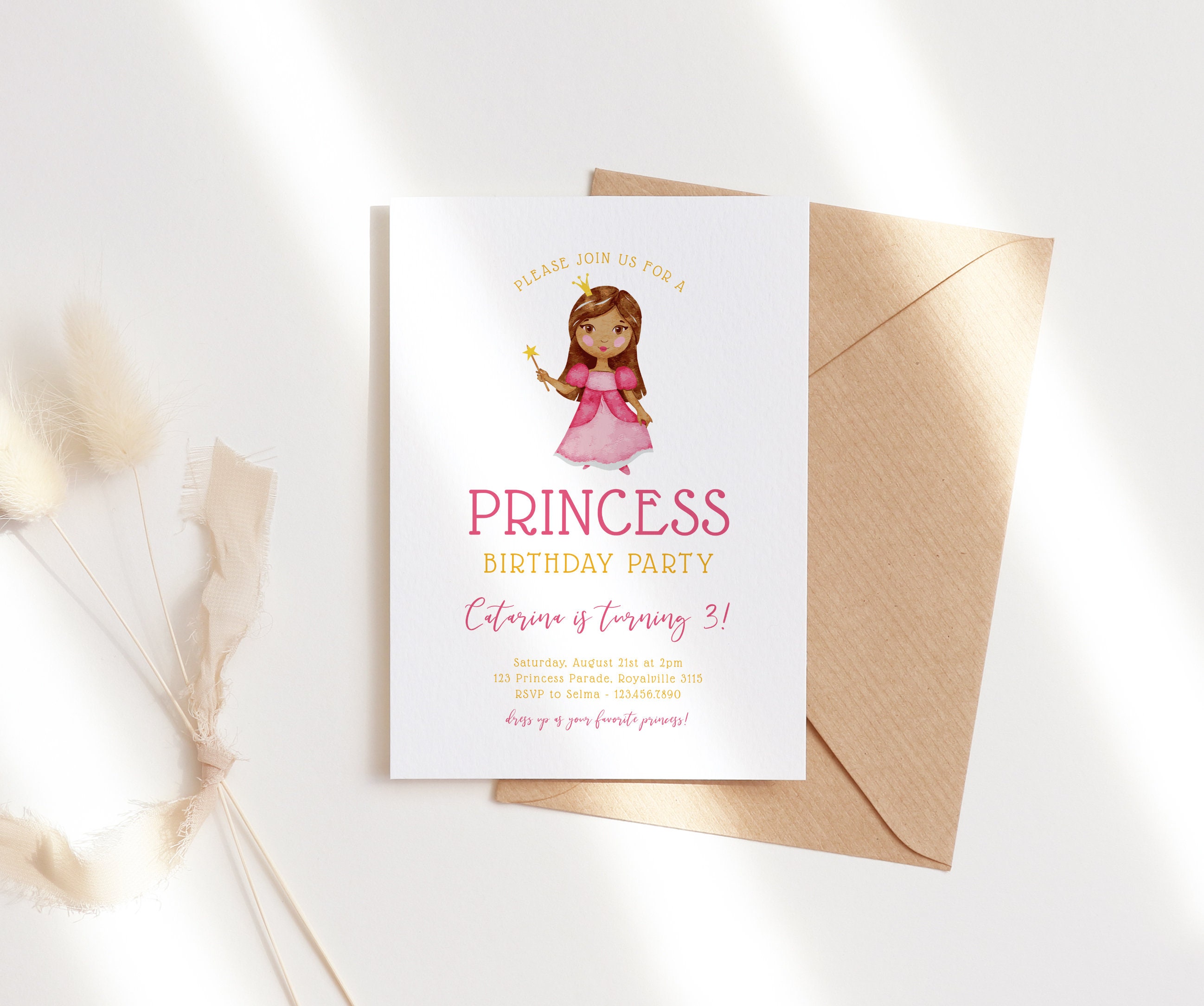 Editable Princess Invitation Template Instant Download - Etsy Australia