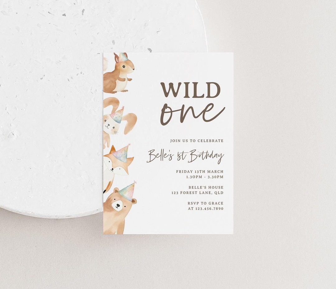 Editable Woodland Animals Birthday Invitation, Printable Woodland ...