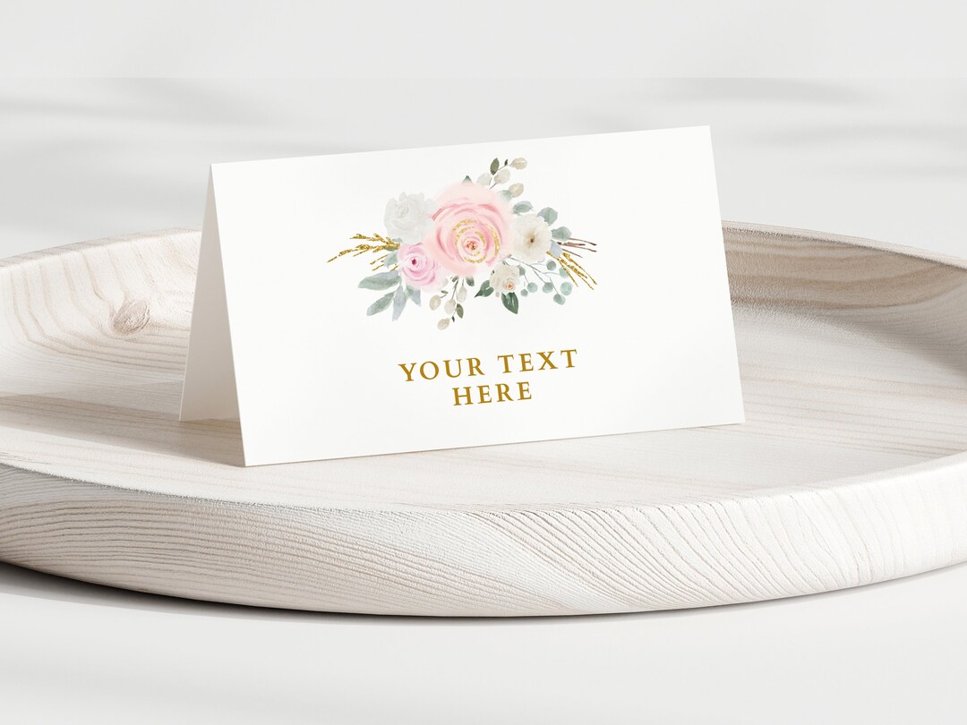 Place Card Template, Editable Printable Instant Download Blush Pink ...