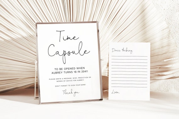 Time Capsule Template Time Capsule First Birthday Time Capsule - Etsy