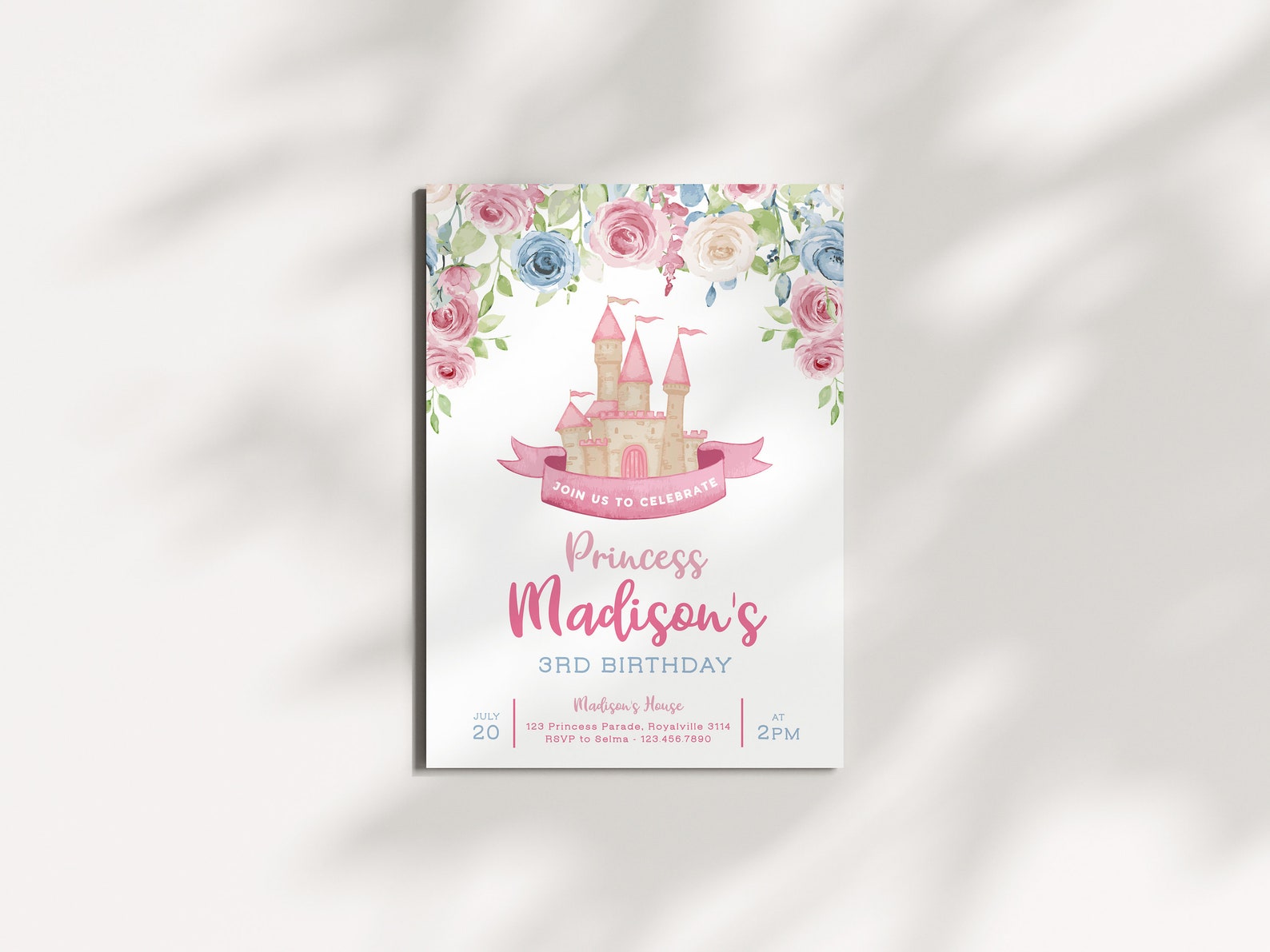 Editable Princess Invitation Template Printable Princess - Etsy Australia