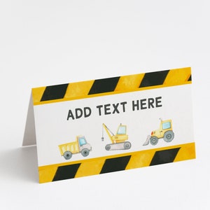 Construction Themed Food Labels Editable Template, Printable Buffet ...