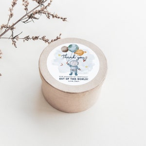 Editable Outer Space Favor Tags Space Birthday Thank You Tag Label ...