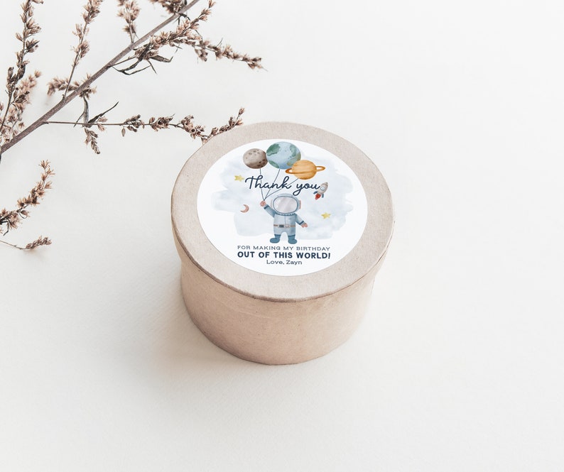 Editable Outer Space Favor Tags Space Birthday Thank You Tag Label ...