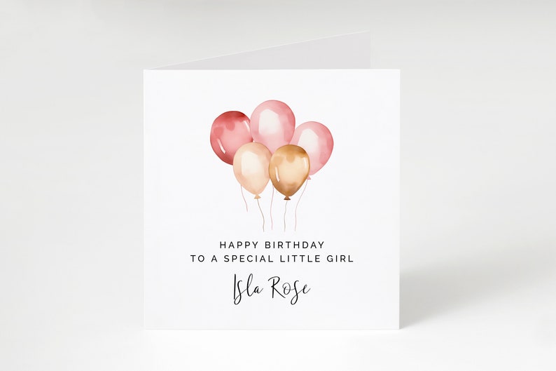 Editable Birthday Card Template, DIY Printable Pink Gold Balloons ...