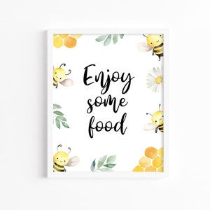 Enjoy Some Food Sign, Editable Template Printable Instant Download ...