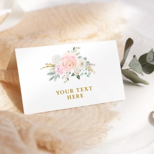 Place Card Template, Editable Printable Instant Download Blush Pink ...