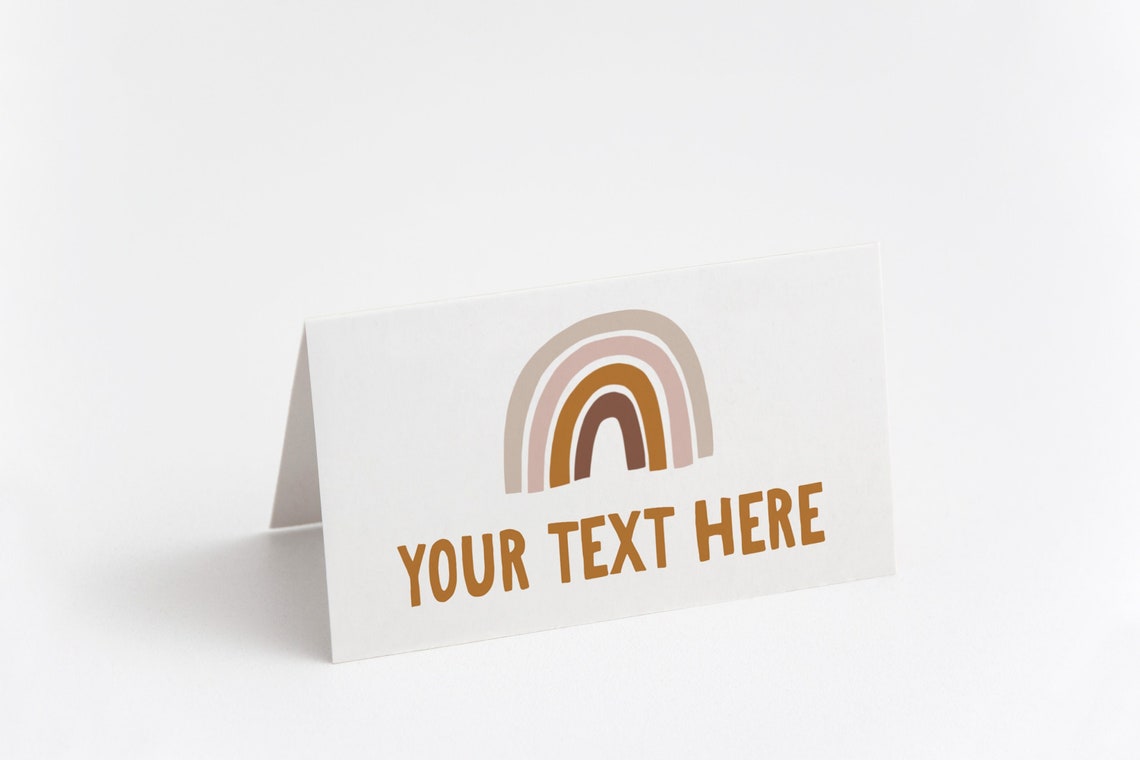 Boho Rainbow Place Cards Template INSTANT DOWNLOAD Printable Food Tent ...