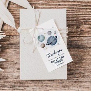 Editable Outer Space Favor Tags Space Birthday Thank You Label ...