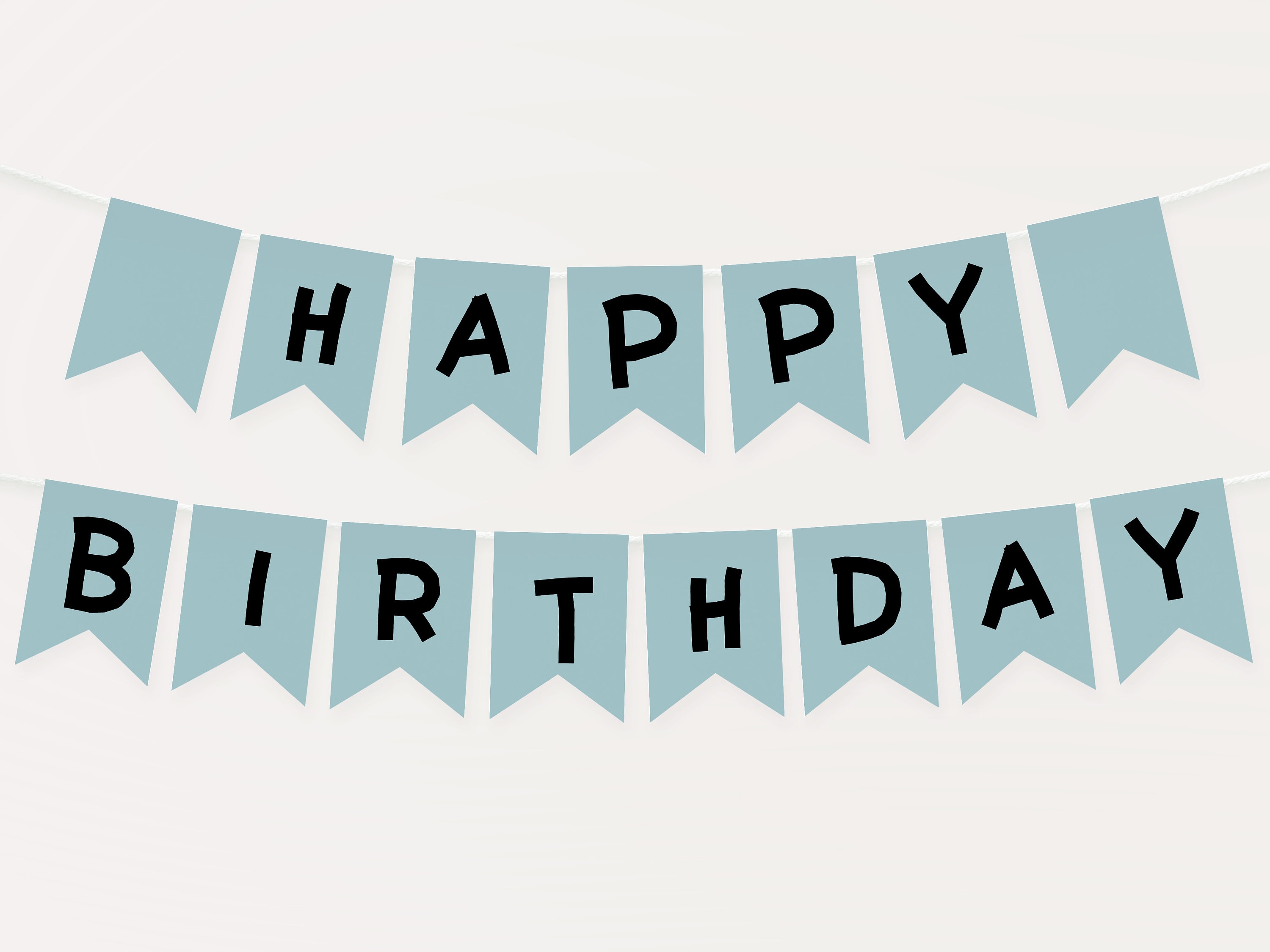 Blue Banner Garland Template INSTANT DOWNLOAD Printable Bday - Etsy ...