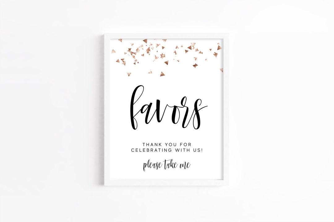 Party Favors Sign INSTANT DOWNLOAD Printable Table Party Favor Sign ...