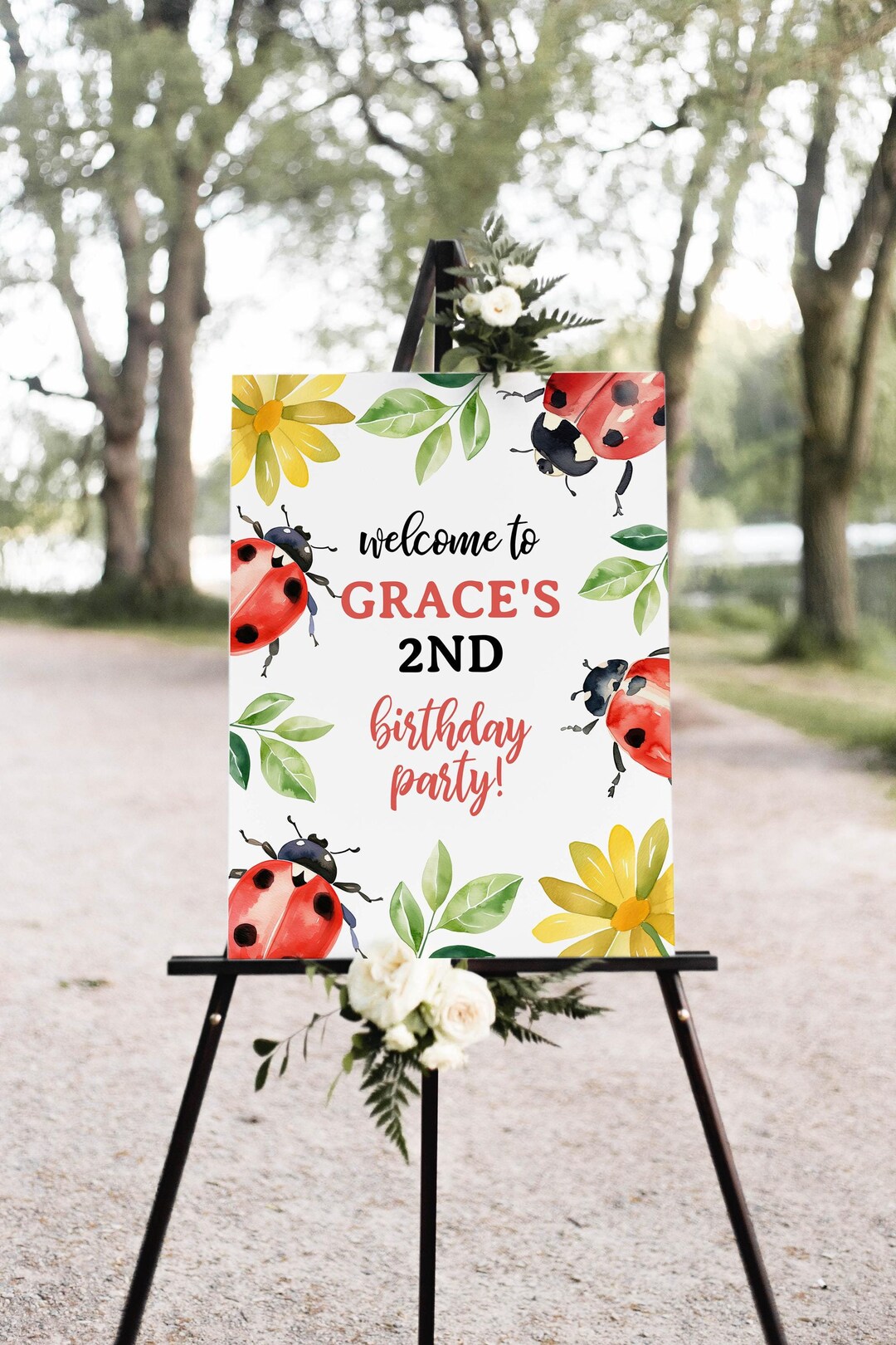 Ladybug Welcome Sign, Editable Template Printable Instant Download ...
