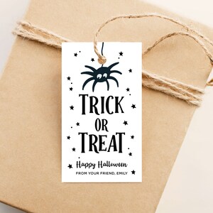 Halloween Printable Gift Tag Template Editable Trick of Treat Tags ...