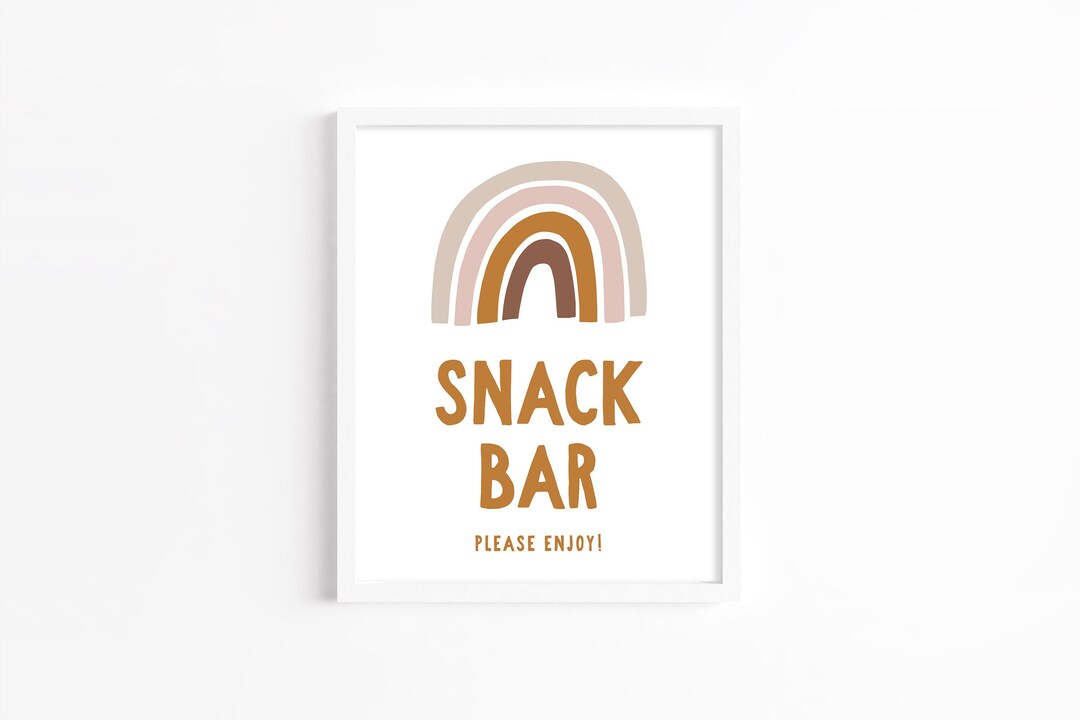 Rainbow Snack Bar Sign INSTANT DOWNLOAD Printable Table Party Food Sign ...
