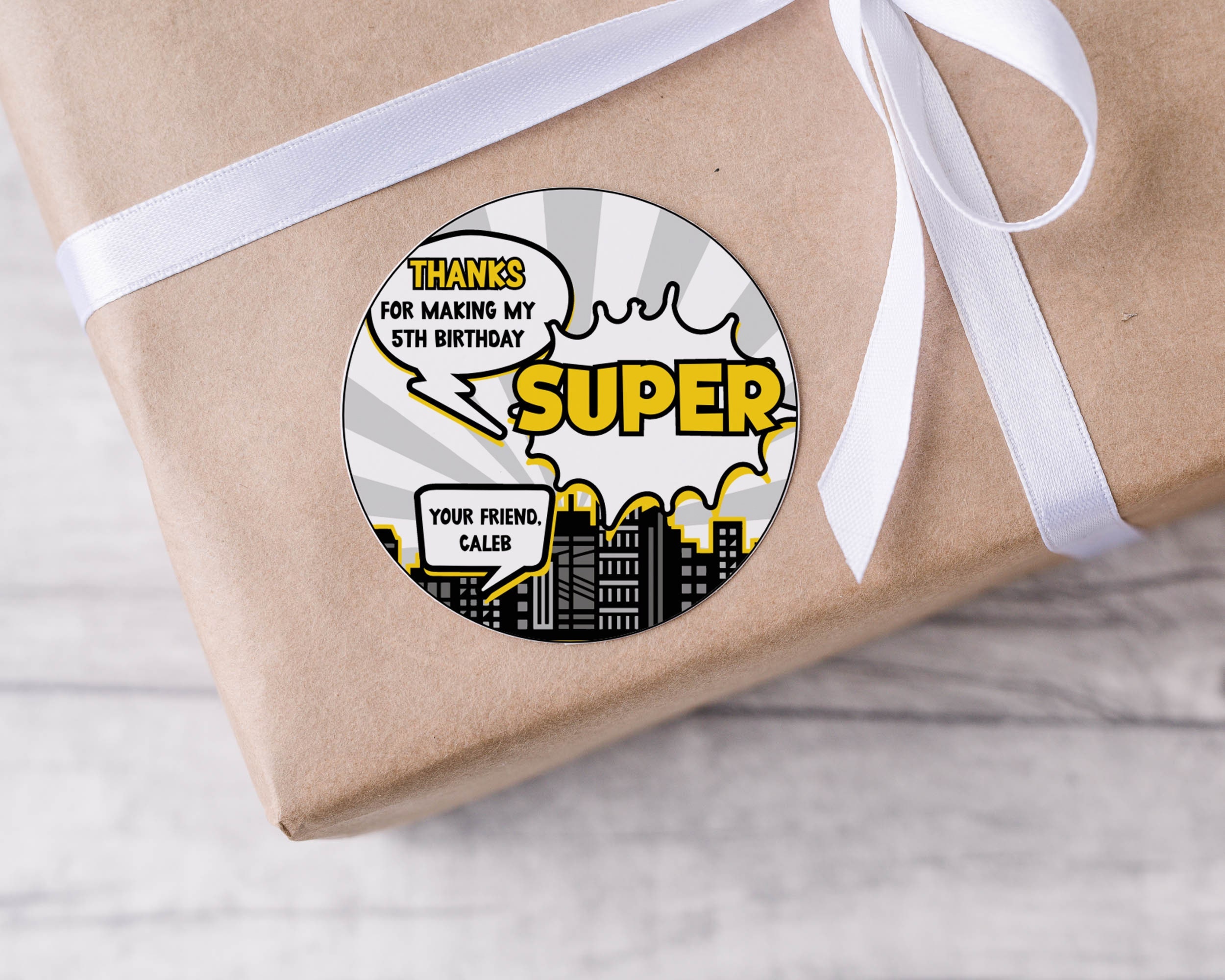 Superhero Thank You Tags, Printable Boys Birthday Favor Labels Comic ...