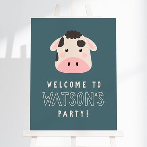 Editable Welcome Sign Template for a Barnyard Themed 1st Birthday Party ...