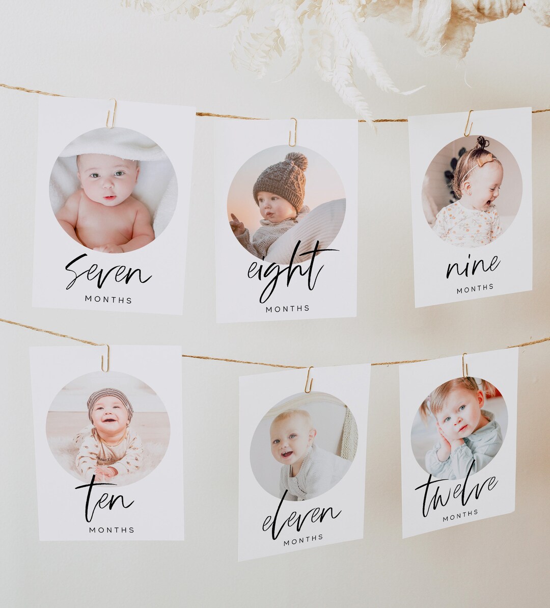 First Birthday Photo Banner 1st Birthday Photo Banner Modern Minimalist ...