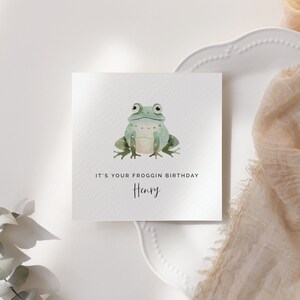 Editable Birthday Card Template, DIY Printable Cute Frog Toad Green ...