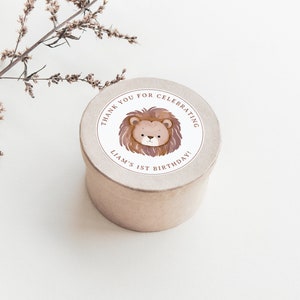 Lion Thank You Tag, Boho Gold Leaf Safari Editable Printable Instant ...