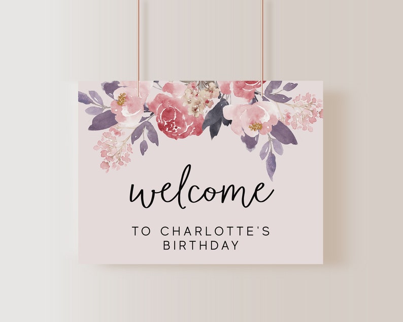 Editable Birthday Welcome Sign Birthday Welcome Poster INSTANT DOWNLOAD ...