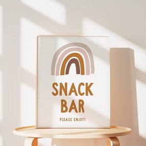 Rainbow Snack Bar Sign INSTANT DOWNLOAD Printable Table Party Food Sign ...