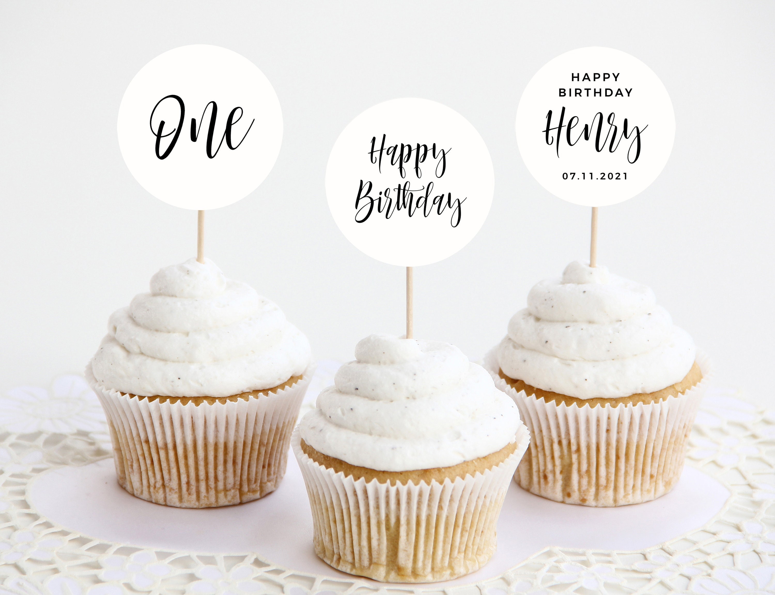 Editable Cupcake Toppers Printable Minimal Cupcake Topper - Etsy Australia