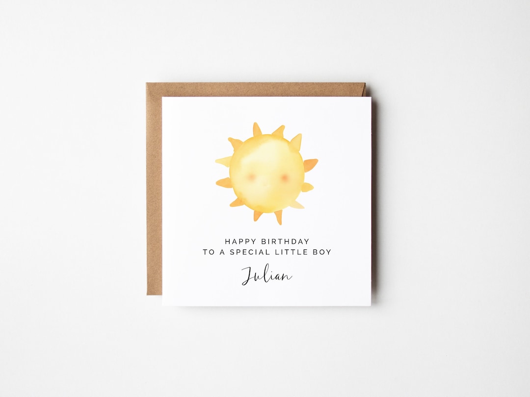 Editable Birthday Card Template, DIY Printable Watercolor Sun Summer ...
