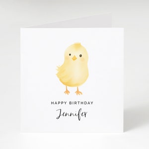 Editable Birthday Card Template, DIY Printable Chick Chicken Farm ...