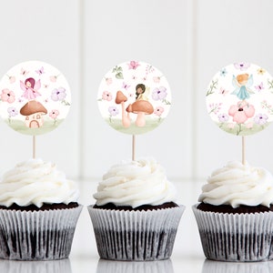 Fairy Cupcake Toppers, Editable Printable Magical Enchanted Forest ...