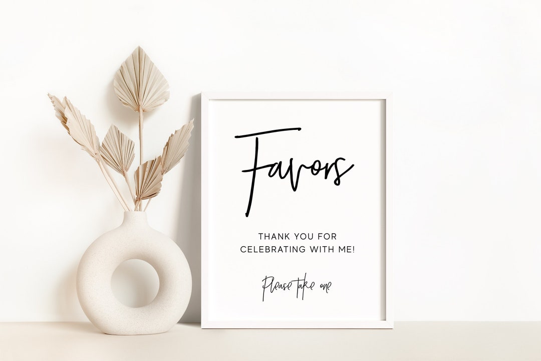 Simple Favors Sign INSTANT DOWNLOAD Printable Favours Table Party Sign ...