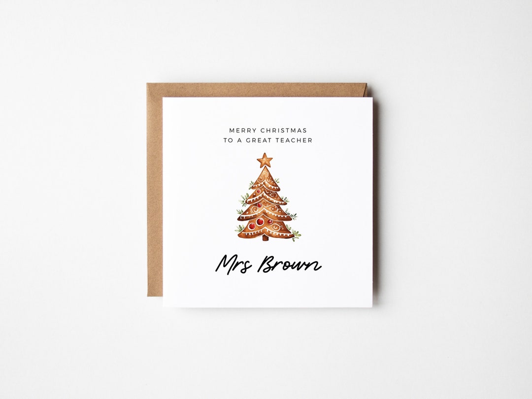 Merry Christmas Teacher Card, Editable Template, Thank You Gingerbread ...