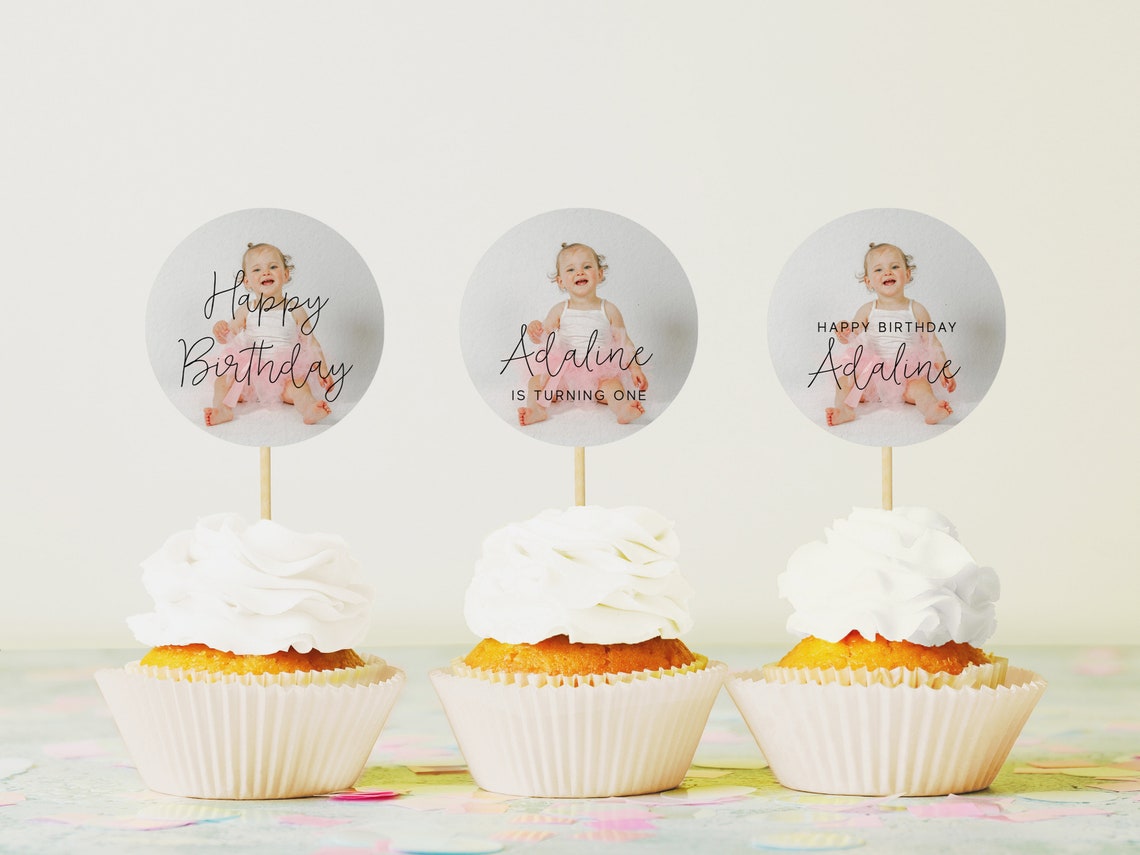 Editable Cupcake Toppers Printable Baby Photo Cupcake Topper - Etsy ...
