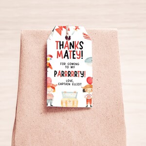 Pirate Thank You Tag, Editable Template Printable Instant Download ...