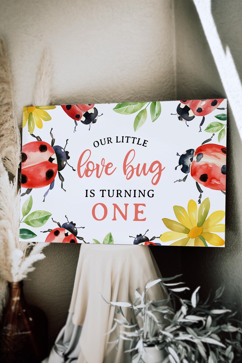 Ladybug Welcome Sign, Editable Template Printable Instant Download ...