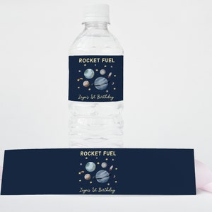 Editable Outer Space Water Bottle Labels Astronaut Party Decor Space ...