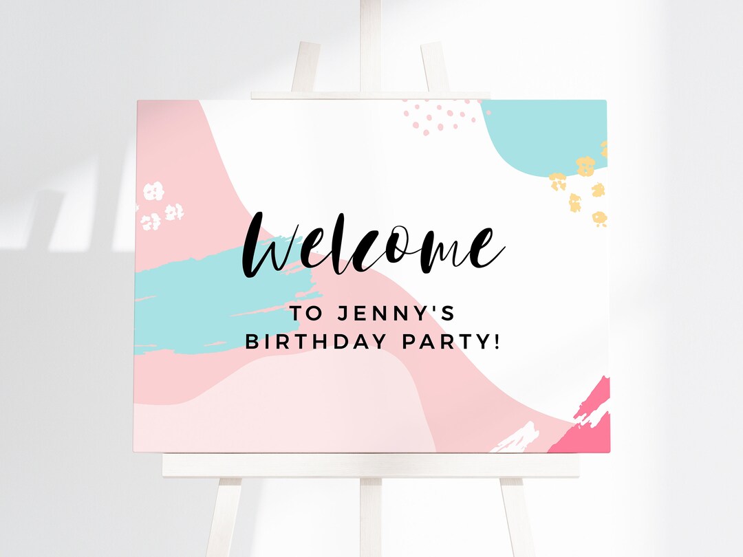 Editable Birthday Welcome Sign Poster INSTANT DOWNLOAD Birthday ...