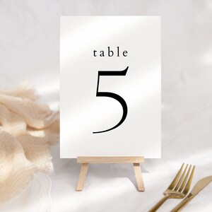 Editable Table Numbers Printable Template, Modern Minimalist Wedding ...