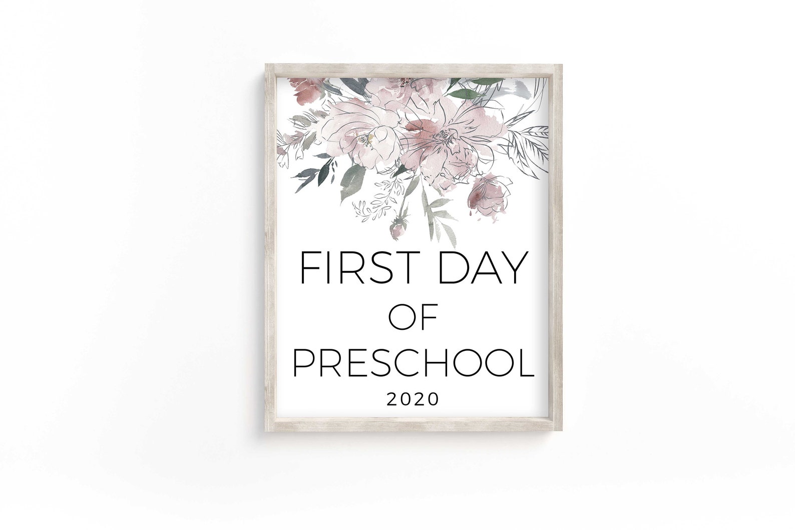 First Day of Preschool Sign Printable First Day Sign Back to - Etsy