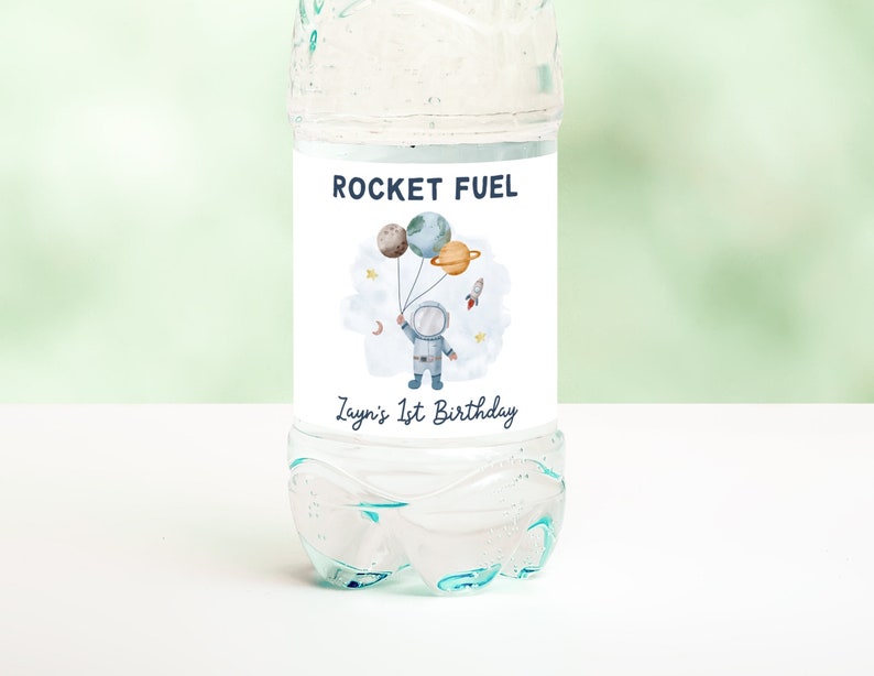 Editable Outer Space Water Bottle Labels Astronaut Party Decor - Etsy ...