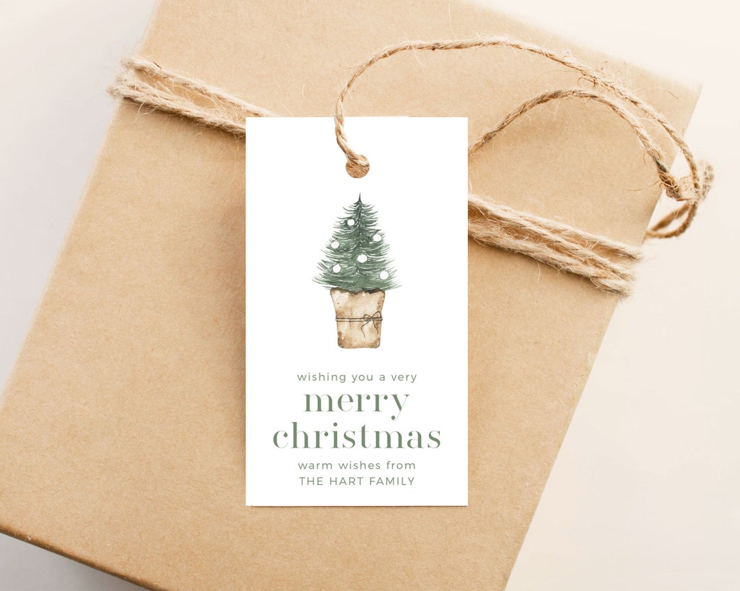 Christmas Gift Tag Editable Christmas Gift Tags Holiday Tags Pine ...