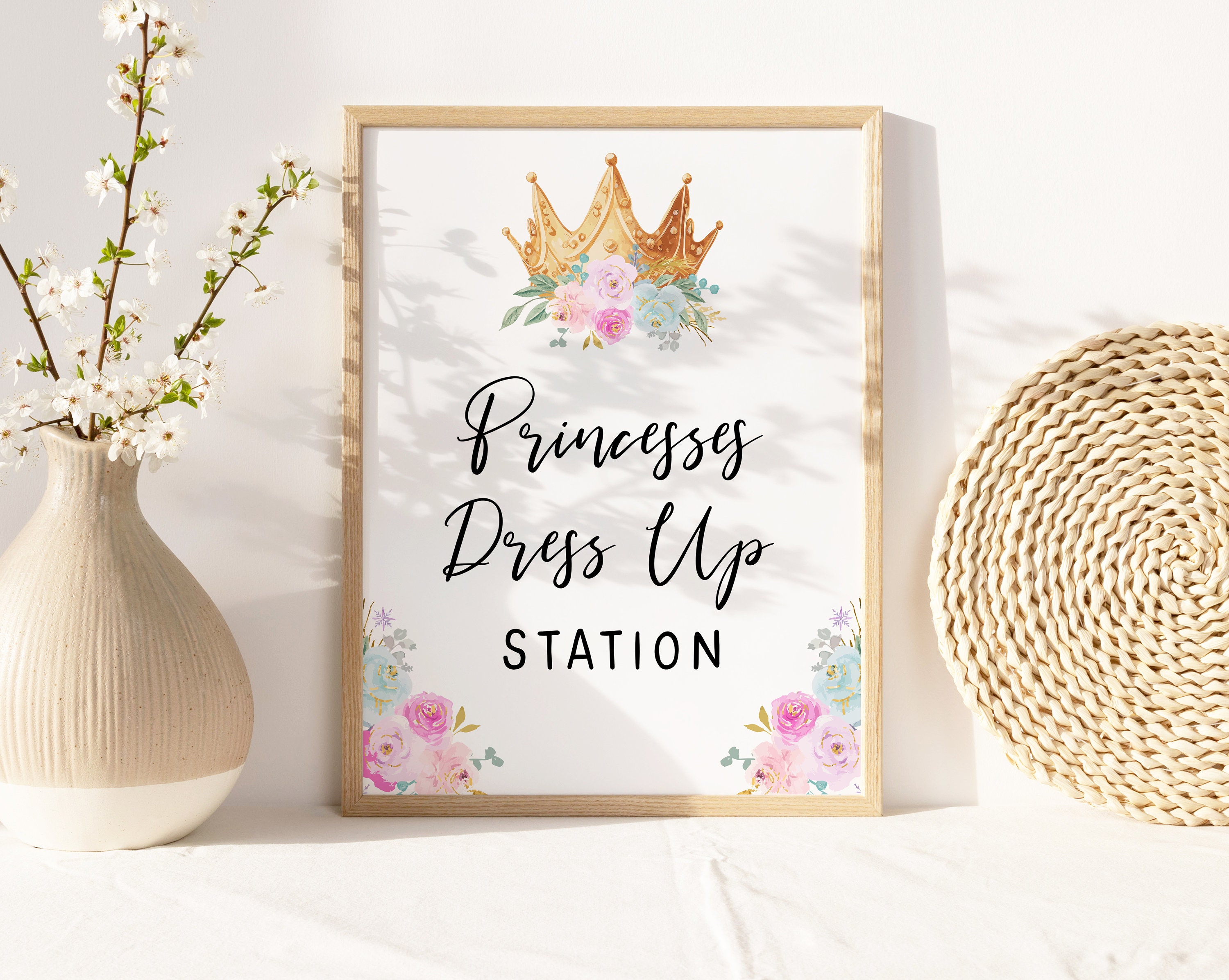 Editable Princess Party Sign Template Princess Dress up - Etsy Australia