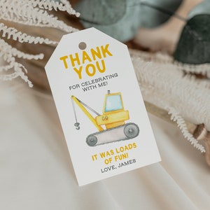 Editable Construction Birthday Party Favor Tags, DIY Party Favor Tags ...