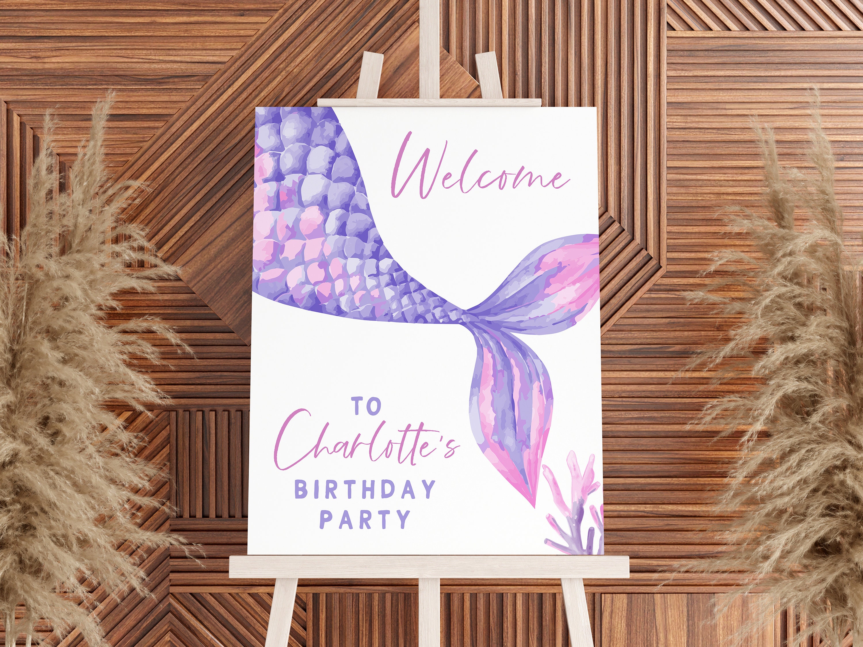 Mermaid Party Sign Welcome Mermaids Birthday Party Sign Under - Etsy ...