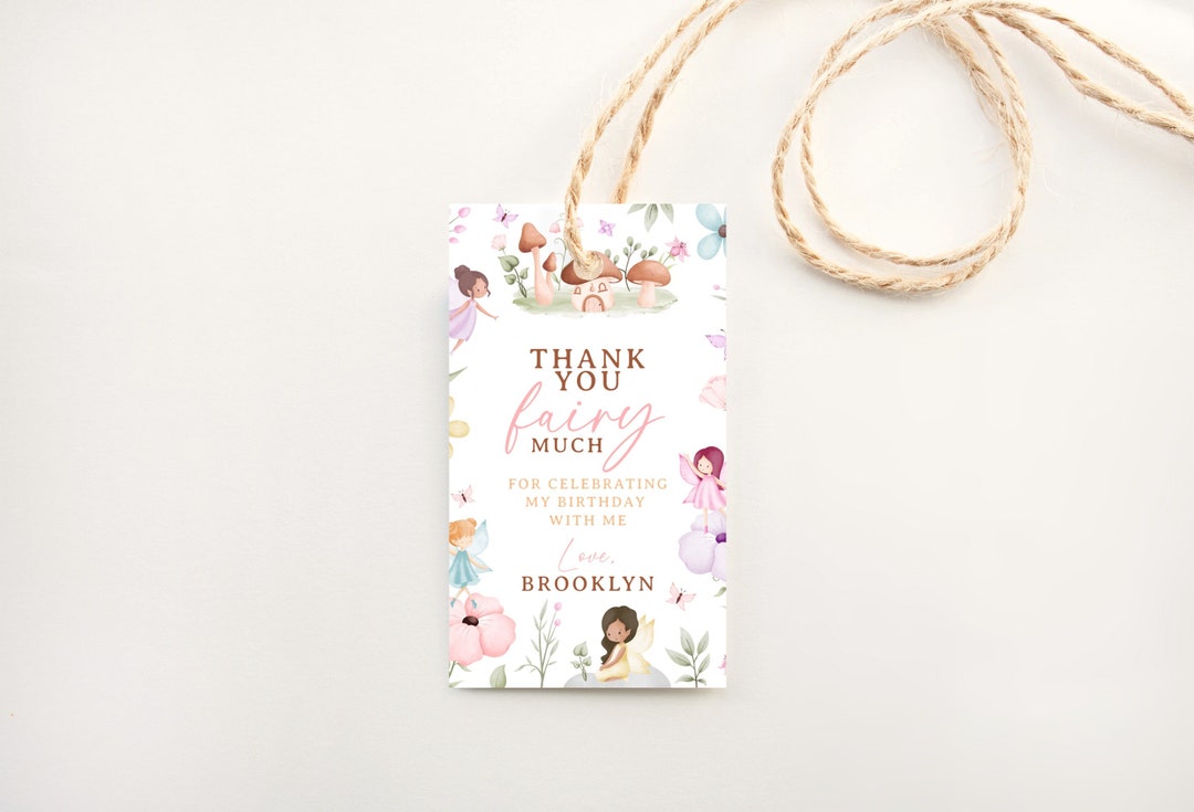 Thank You Tag Template, Enchanted Fairy Princess Whimsical Butterfly ...