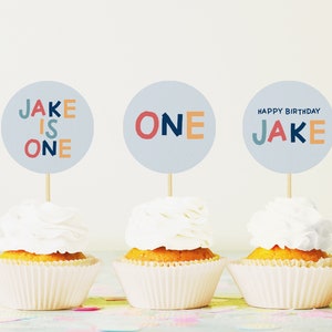 Editable Cupcake Toppers, Printable Boy Blue Cupcake Topper Template ...