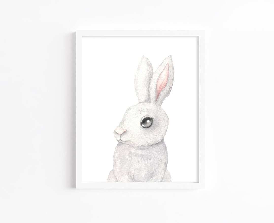 Rabbit Wall Art Print, Printable Art, Animal Print Nursery Decor ...