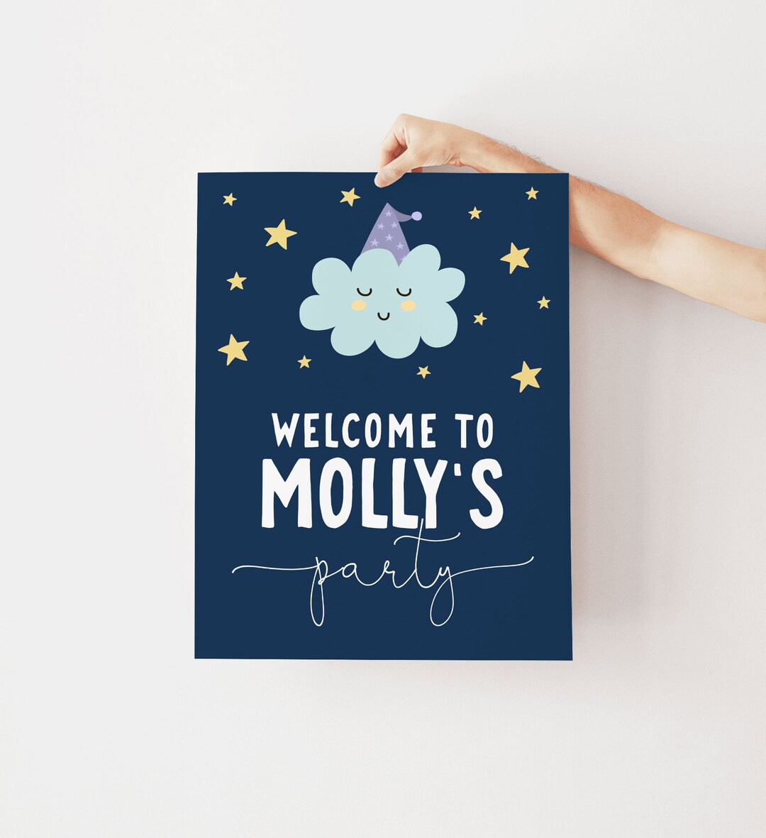 Slumber Party Birthday Welcome Sign, Editable Template Instant Download ...