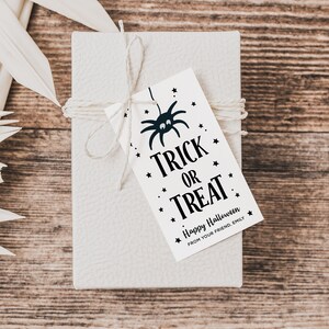 Halloween Printable Gift Tag Template Editable Trick of Treat Tags ...